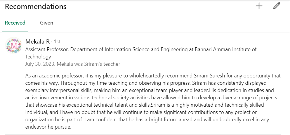 Sriram Suresh - Portfolio